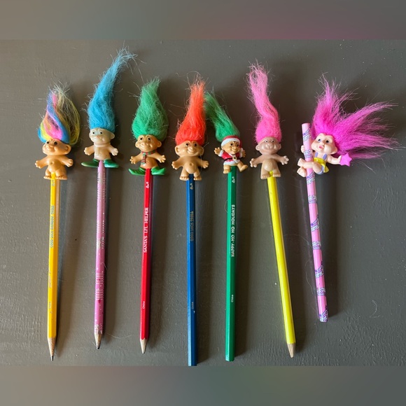 Toys | Vintage Trolls Pencils Toppers | Poshmark